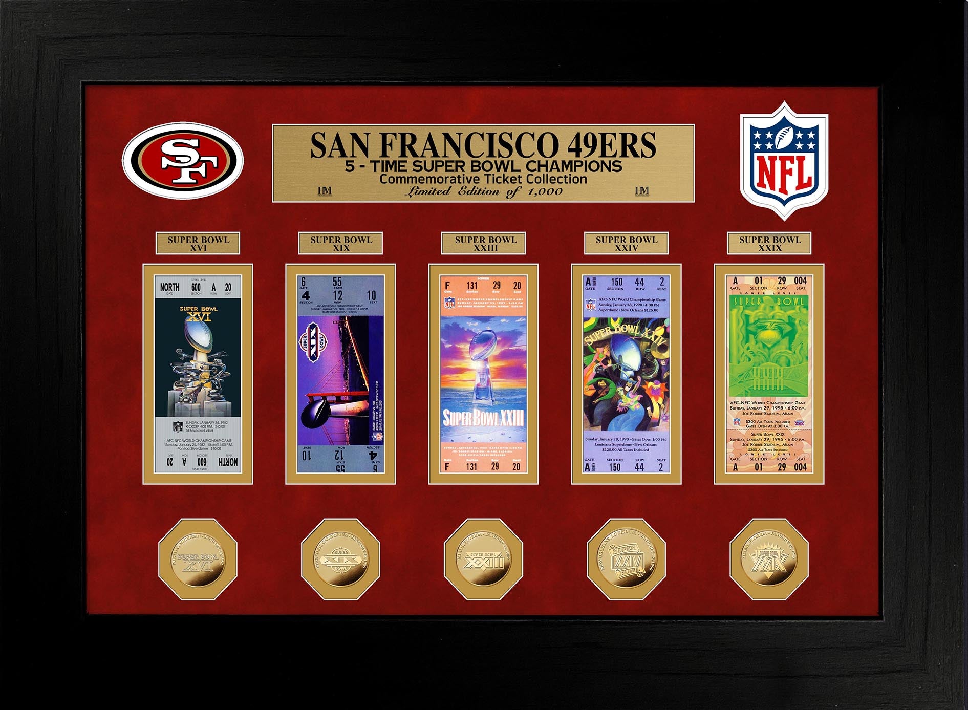 San Francisco 49ers Deluxe Super Bowl Tickets Gold Coin Photomint – The ...