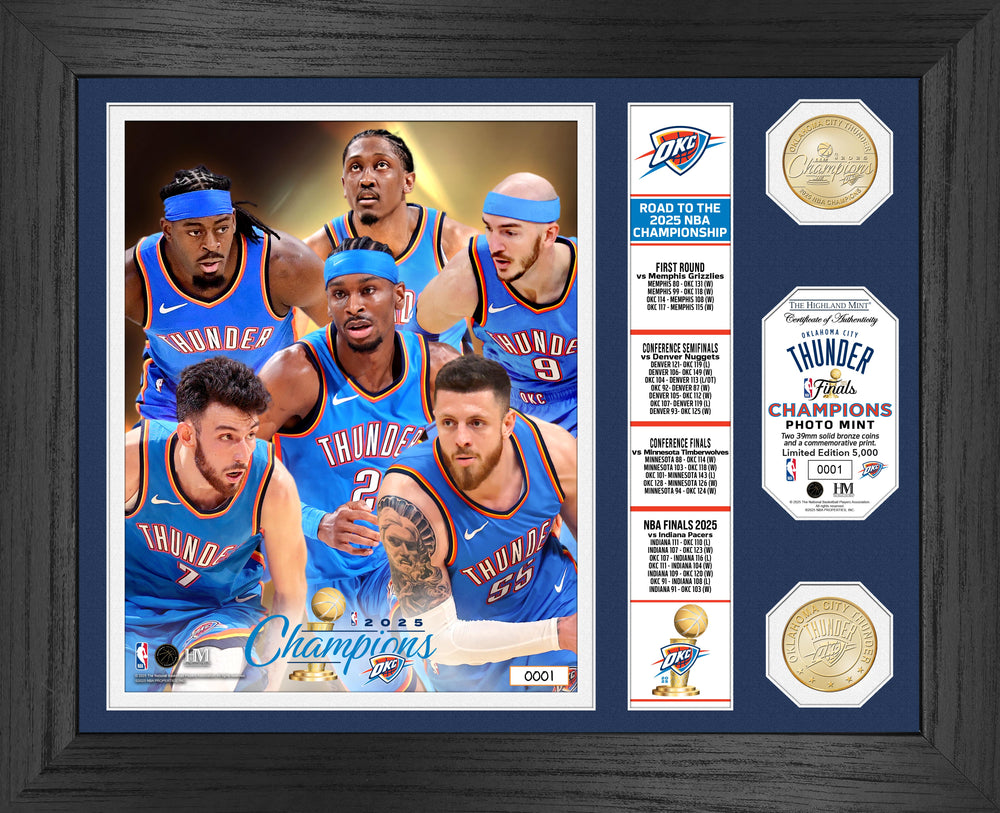Oklahoma City Thunder 2025 NBA Champions Banner Bronze Coin Photo Mint